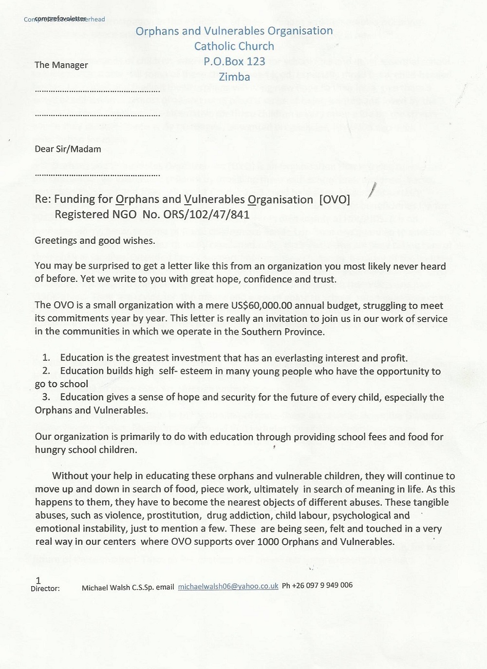 Orphans and Vulnerables Organisation